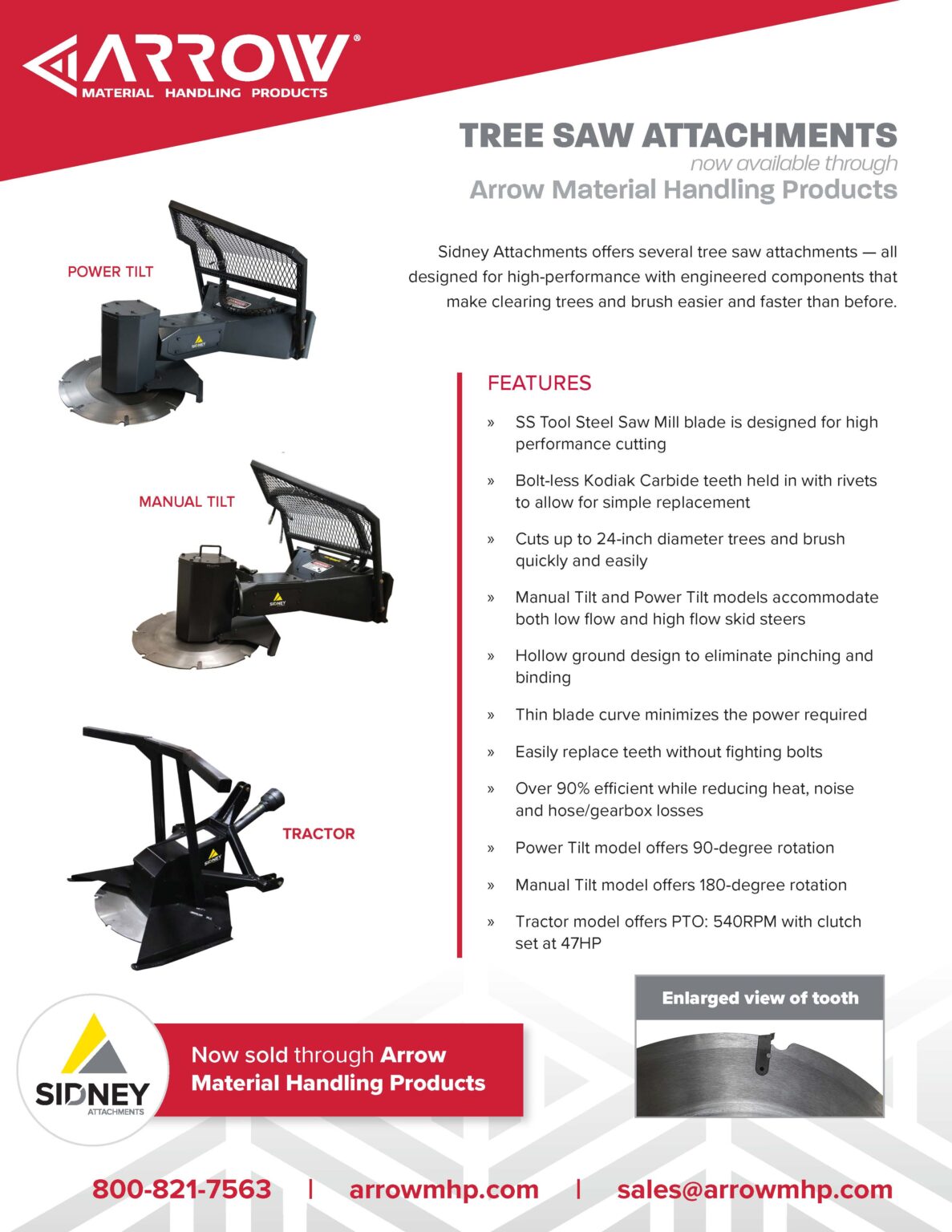 Arrow 3-Point Tractor Tree Saw attachment for land clearing