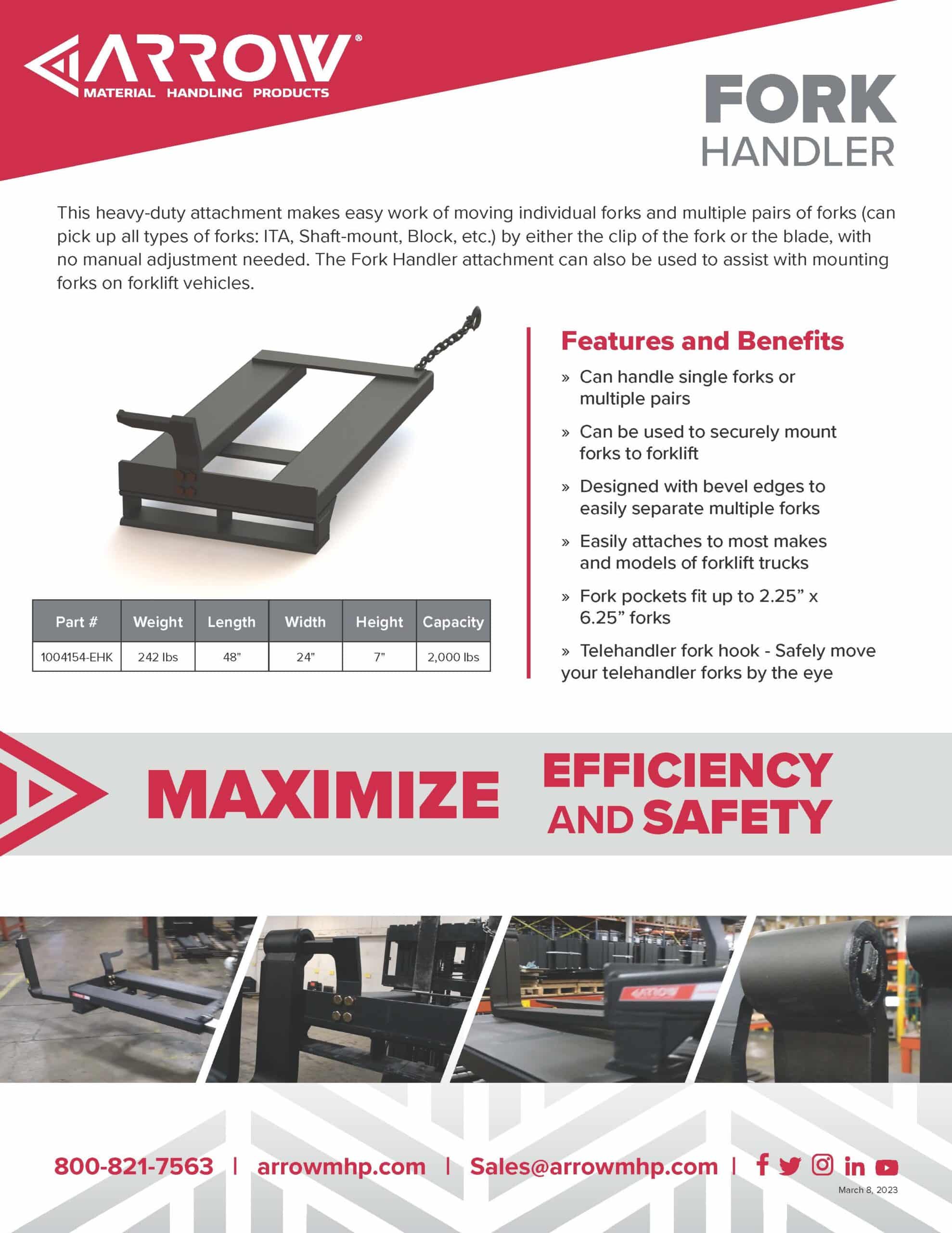 Fork Handler - Arrow Material Handling Products - Learn More